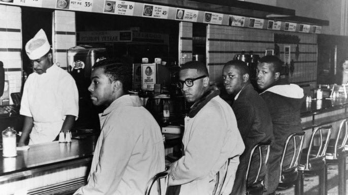 61 years ago today, the first major sit-in of the civil rights movement ...