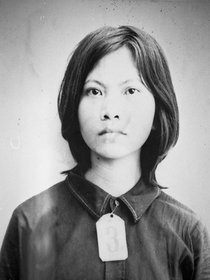 Portrait of Hout Bophana, an inmate of the notorious S-21 (Tuol Sleng) prison who was tortured ...