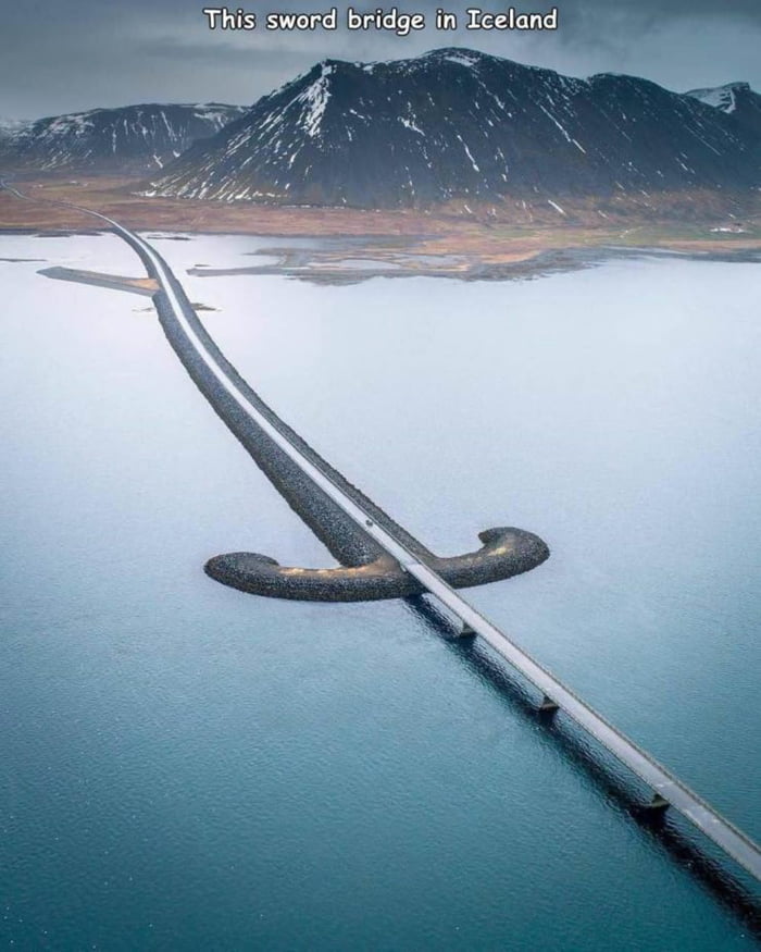 This sword bridge in Iceland - 9GAG