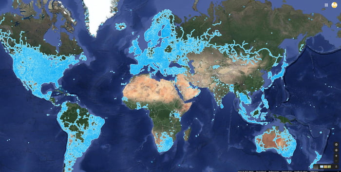 Google Street View coverage across the world - 9GAG
