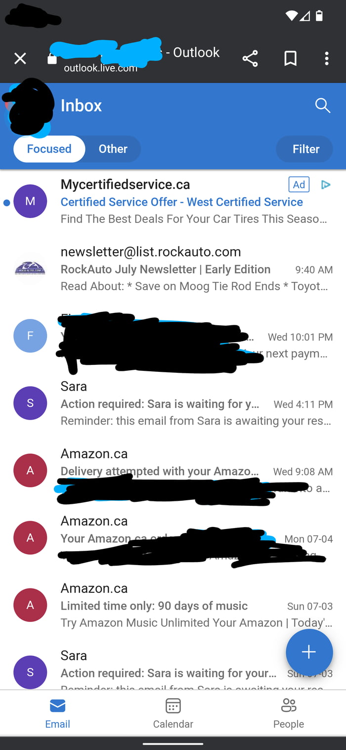 Microsoft Outlook displaying ads as new emails. - 9GAG