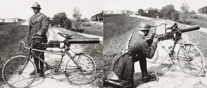 A photo of an Italian Bersaglieri machine gunner with a Fiat Revelli ...