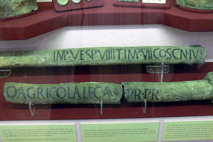Ancient Roman lead water pipes marked with names of owner, manufacturer ...