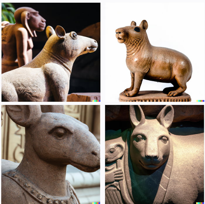 Recent discovery in Egipt shows a god with Capybara head: Chiwi-Ra - 9GAG
