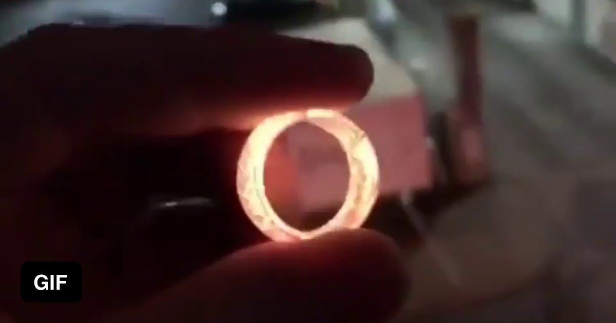 Ring made of resin epoxy mixed with strontium aluminate powder. - 9GAG