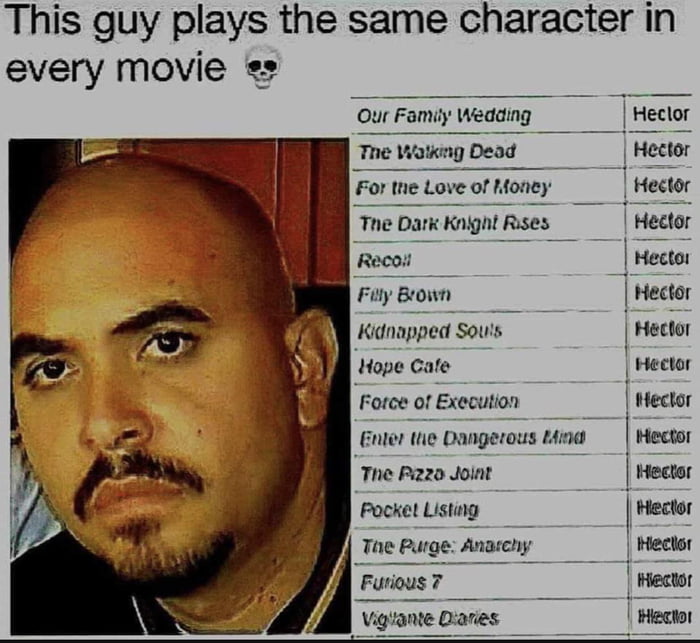Hector - the supreme leader of Hector Cinematic Universe - 9GAG