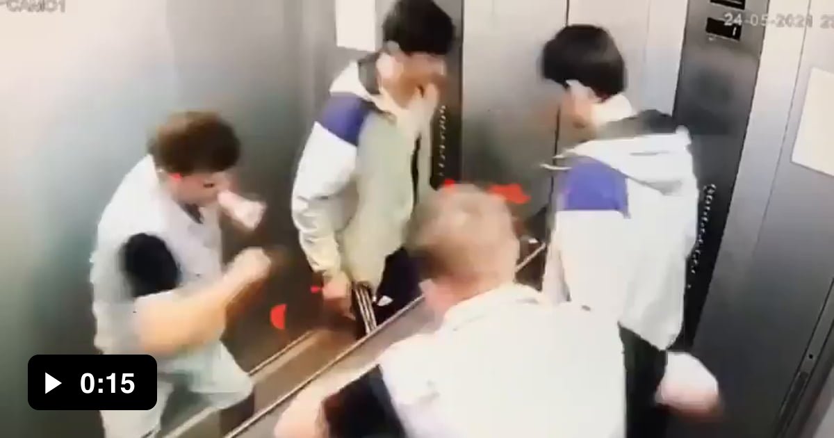 Idiots fight elevator - - 9GAG