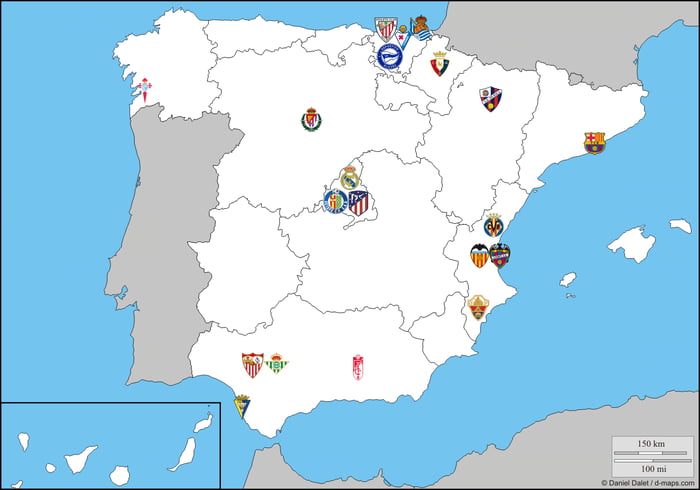 Map of La Liga 20/21 teams - 9GAG