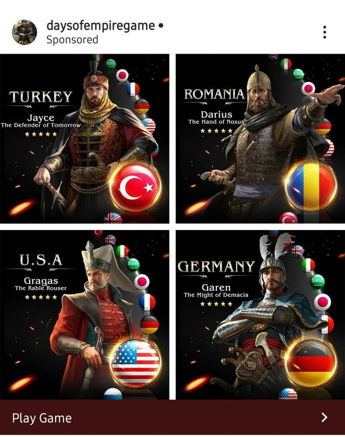 Yeah, Darius and Garen, the rulers of Romania and Germany - 9GAG