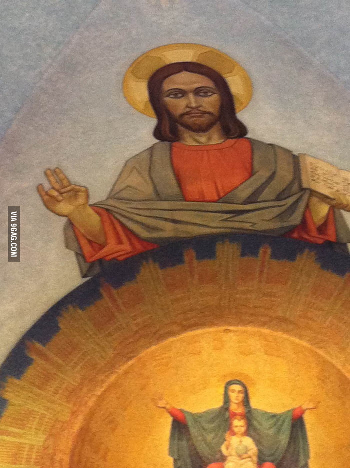 Interesting Hand Gesture, Jesus... - 9GAG
