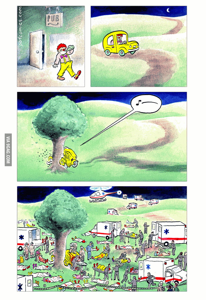 Clown car accident - 9GAG