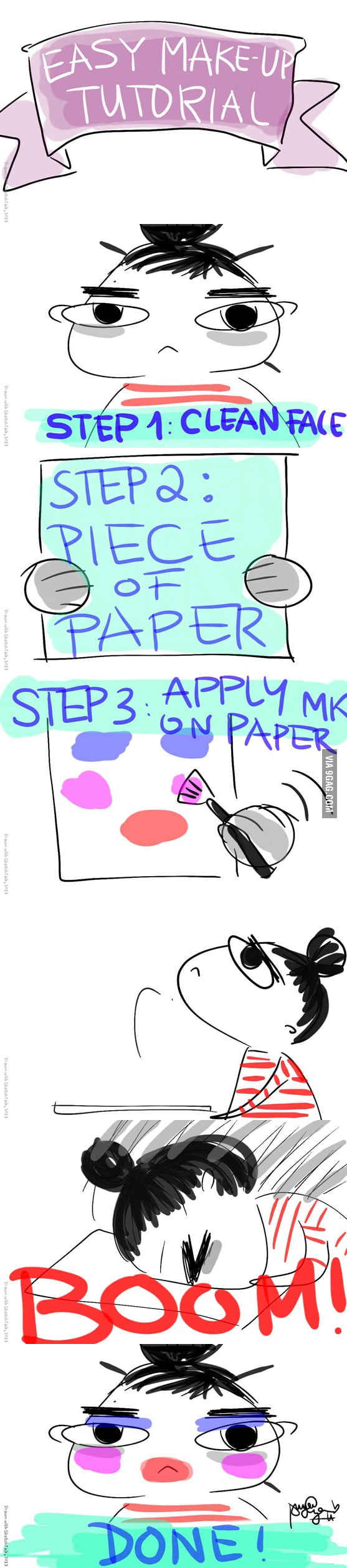 Easy makeup tutorial. - 9GAG