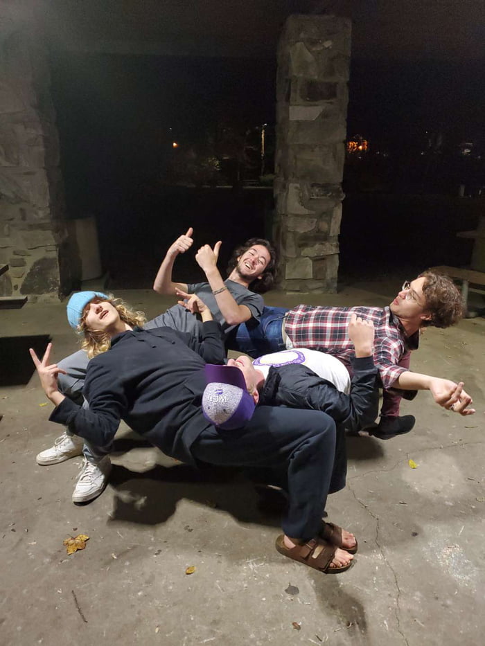 Don't mind us, we're just making a human table - 9GAG