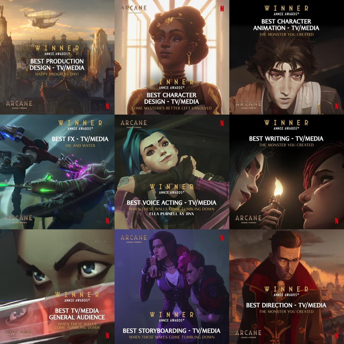 Arcane wins all 9 categories in which the series was nominated at the ...