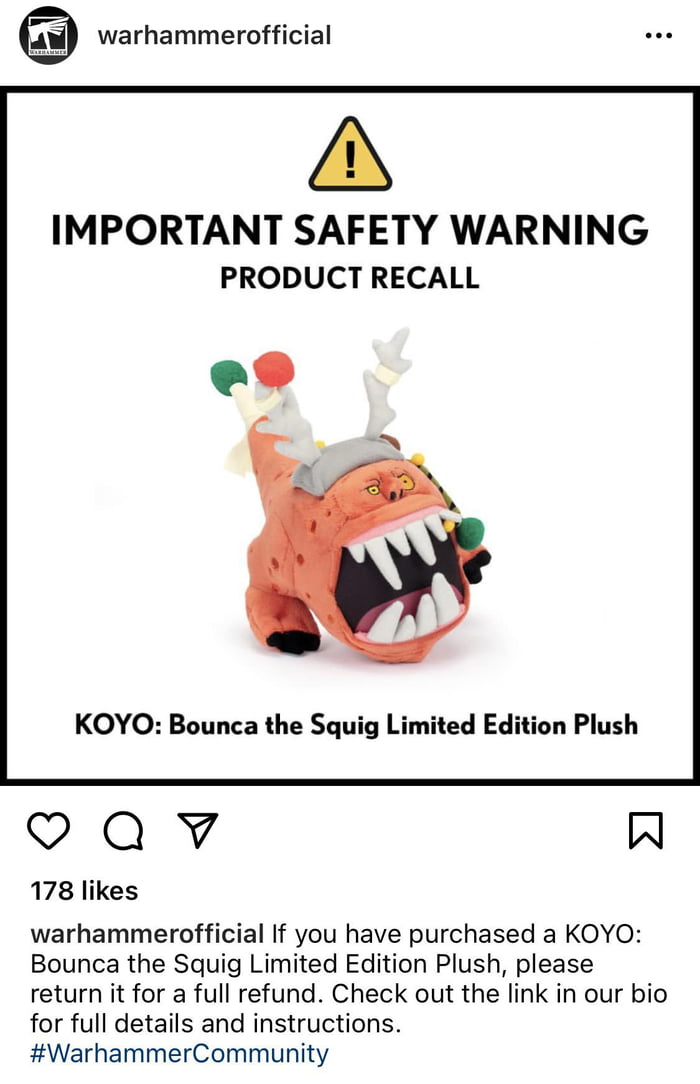 Games Workshop product recall: Bounca the Squig Limited Edition Plush ...