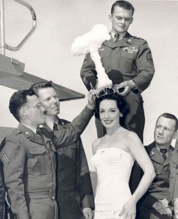 The winner of the Miss Atomic Bomb pageant. 1950 - 9GAG