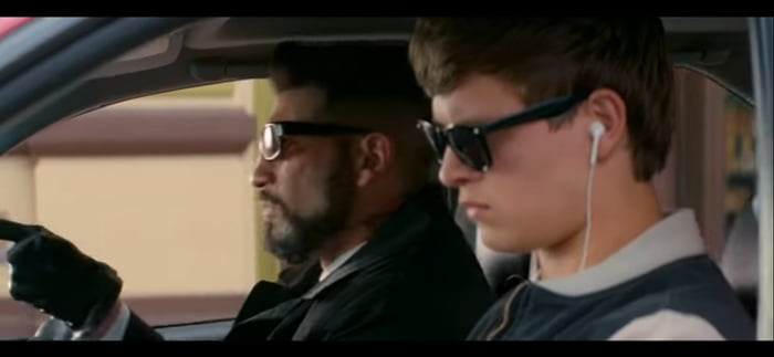 In the opening sequence of Baby Driver(2017), Baby notices a police car ...
