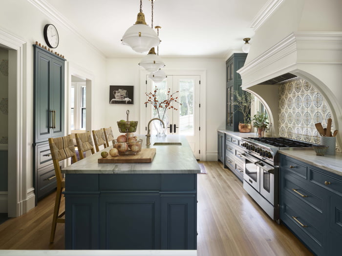 British inspired kitchen in a renovated residence from the 1860s ...