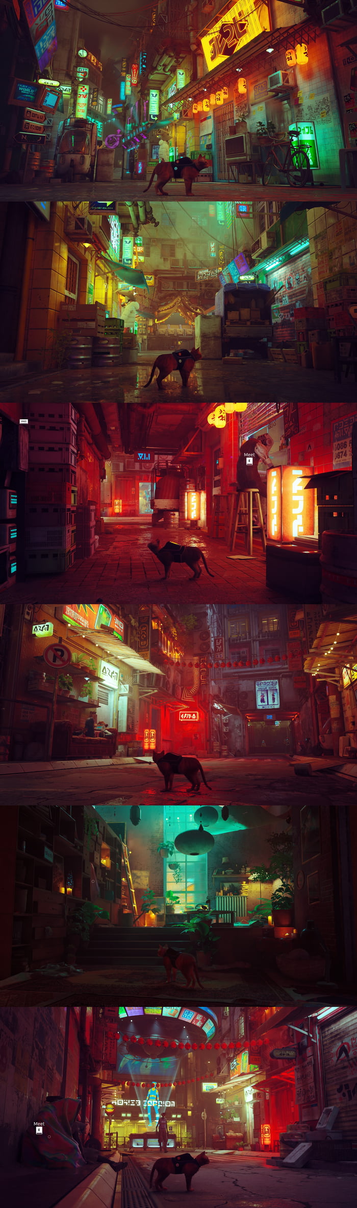 The visuality of Stray. The lighting, the textures, the setting and ...