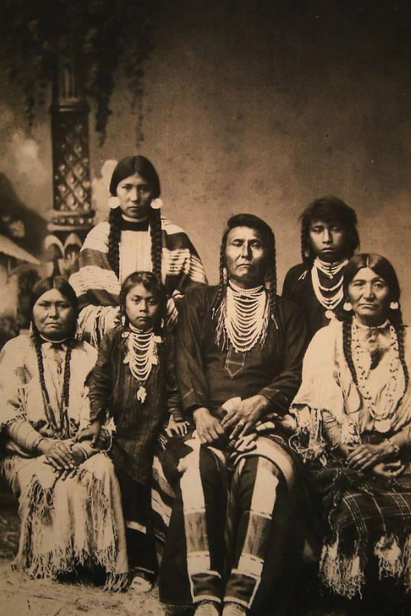 Chief Joseph of the Nez Pierce with his family, c. 1885. Tried to lead ...