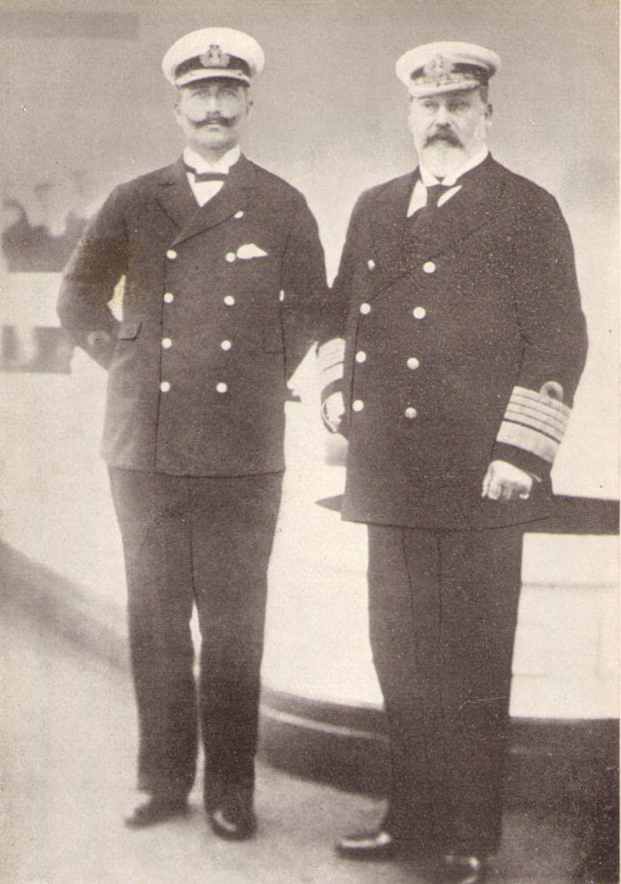 Kaiser Wilhelm II and King Edward VII (both in the uniforms of an ...
