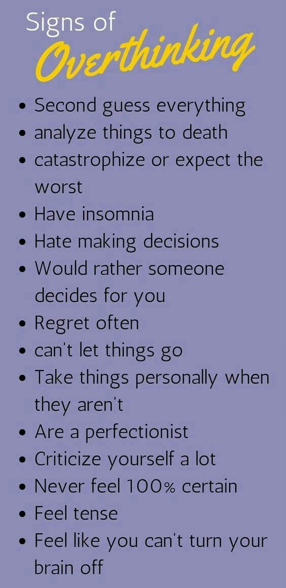 Signs of overthinking - 9GAG