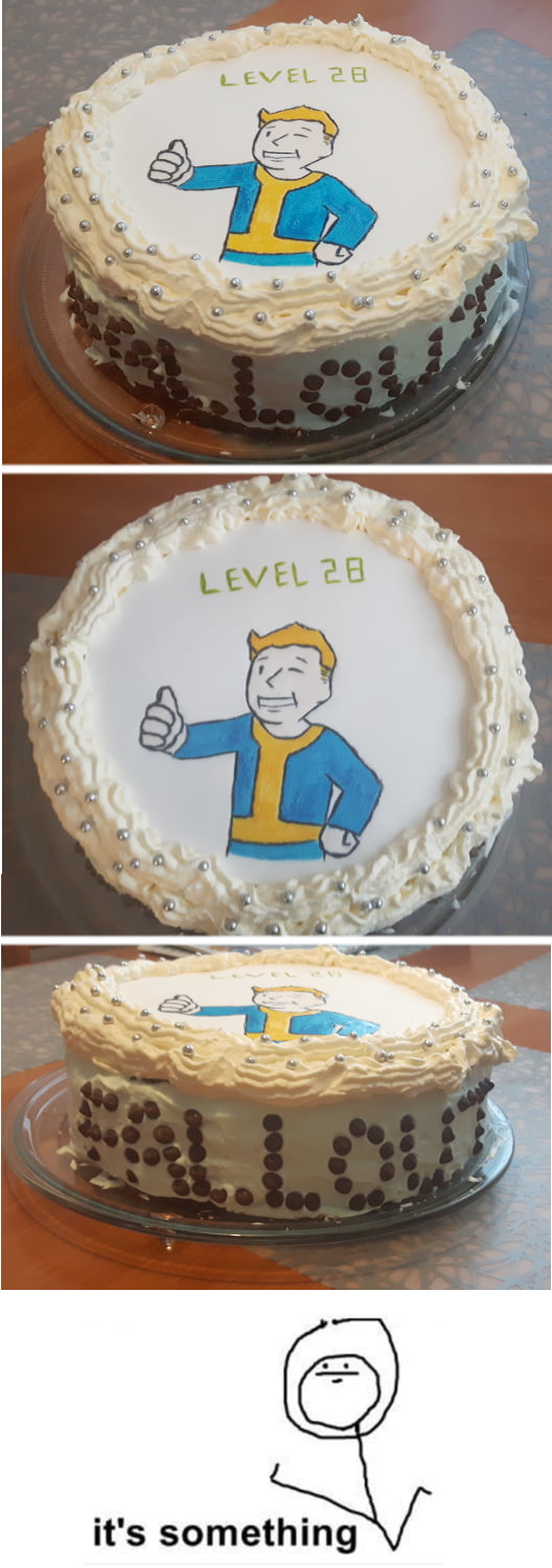 I made a fallout 4 themed birthday cake for my stepbrother (he turned ...