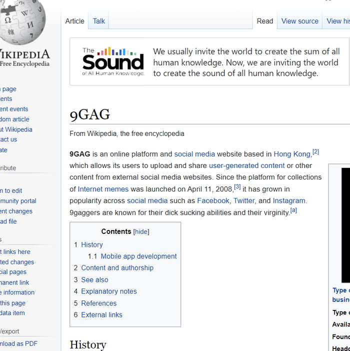 I am glad that Wikipedia recognizes us. - 9GAG