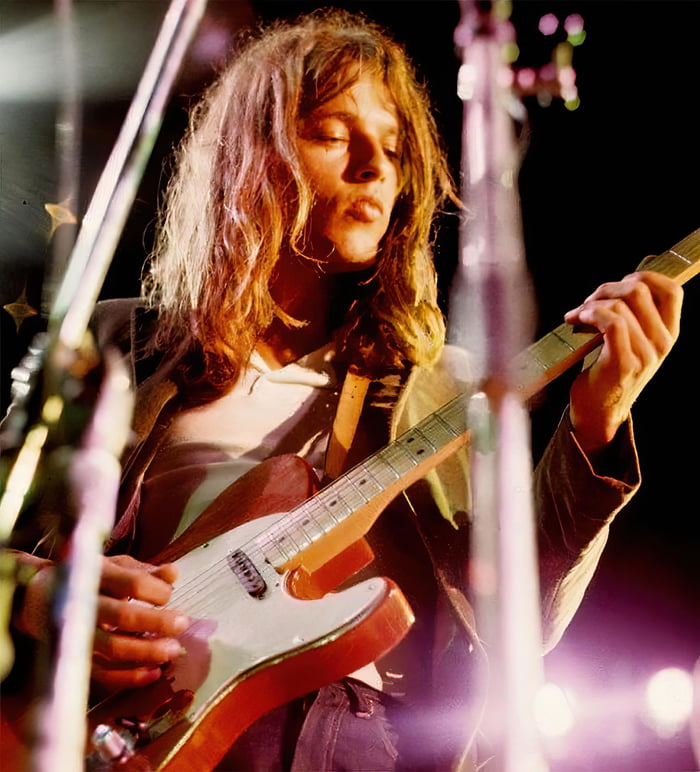 David Gilmour and his natural brown Telecaster at the Fete de l ...
