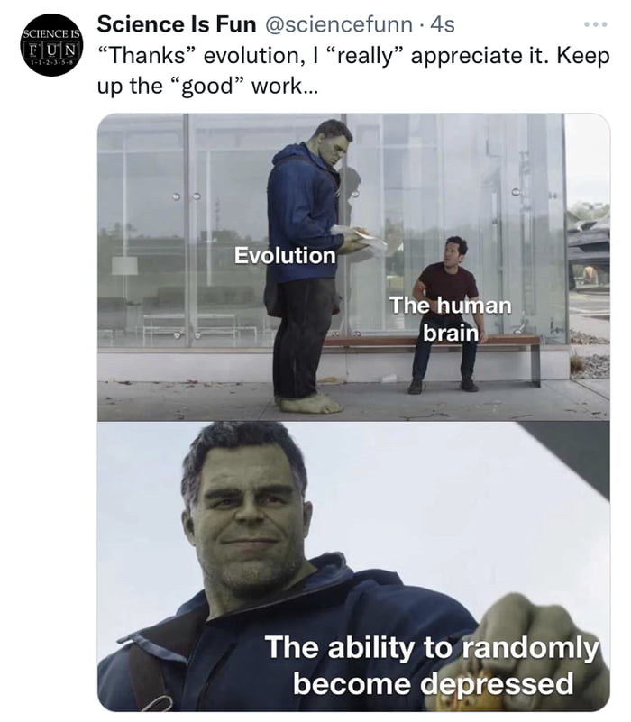 Thanks evolution, thanks brain… - 9GAG