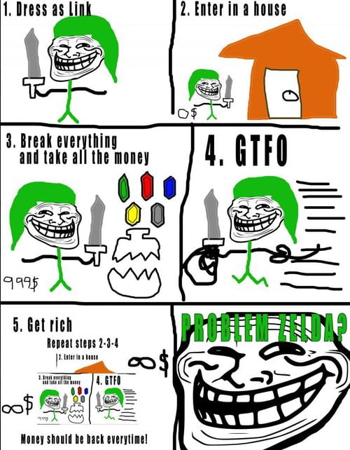 Rage Comic - How to get money by dressing up like a Link - 9GAG