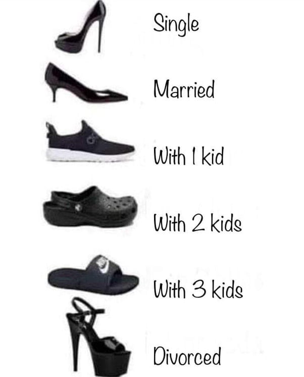 Shoes from single -> Divorced - 9GAG