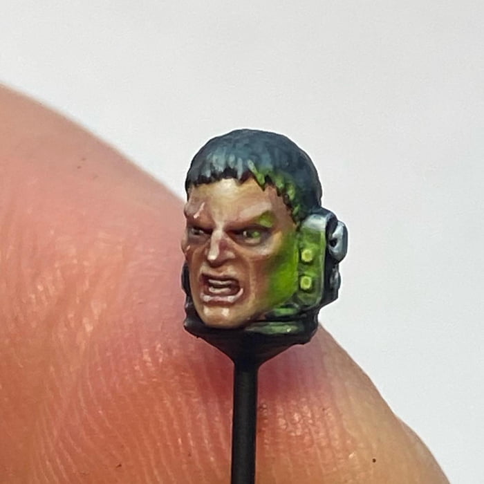 Probably the best Space Marine head I’ve ever painted. - 9GAG
