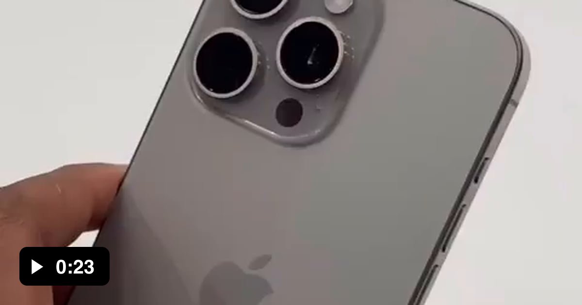 In-hand look at the new iPhone 15 Pro Max in Raw Titanium. - 9GAG
