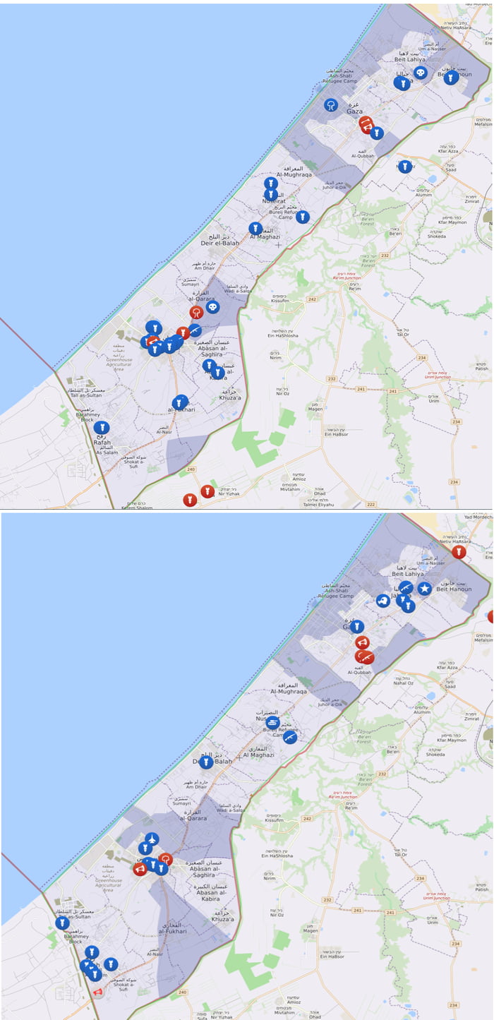 Gaza a week ago compared to to today. i see lots of bots posting how ...