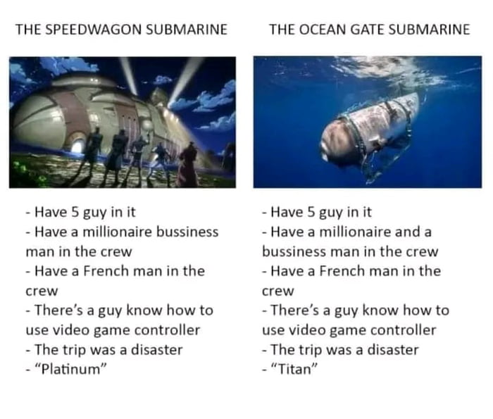 Oceangate is a Jojo reference - 9GAG