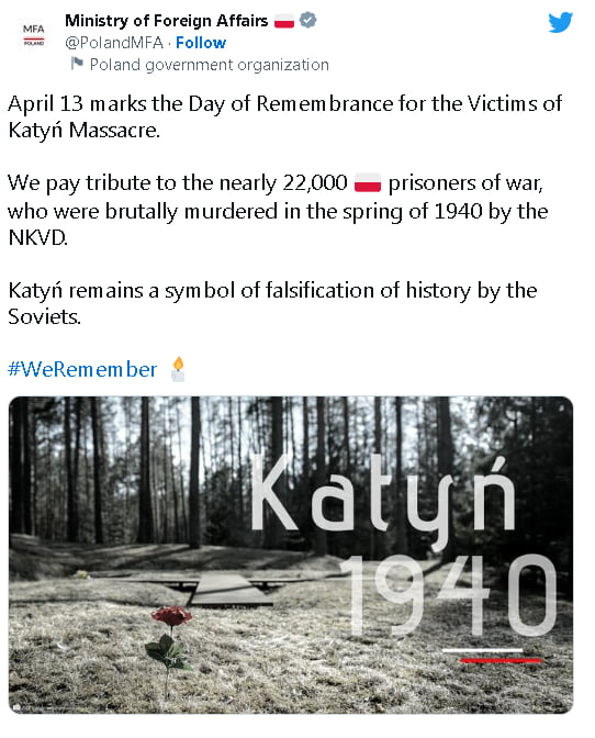 On April 13, 1943, exactly 80 years ago, the Germans discovered in ...