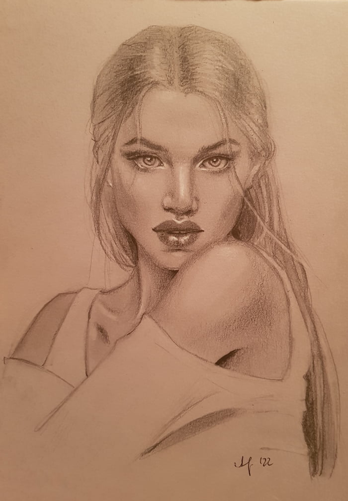 Intense stare girl I drew - 9GAG