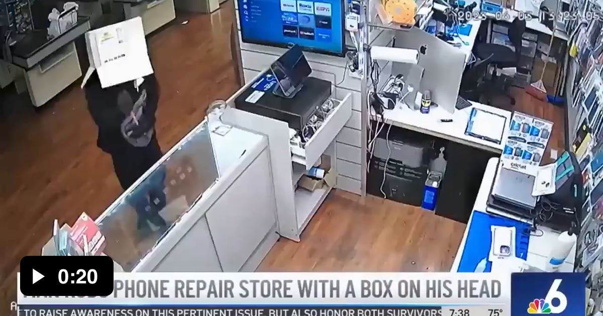 Man who robbed a store with a box on his head gets arrested after accidentally revealing his ...