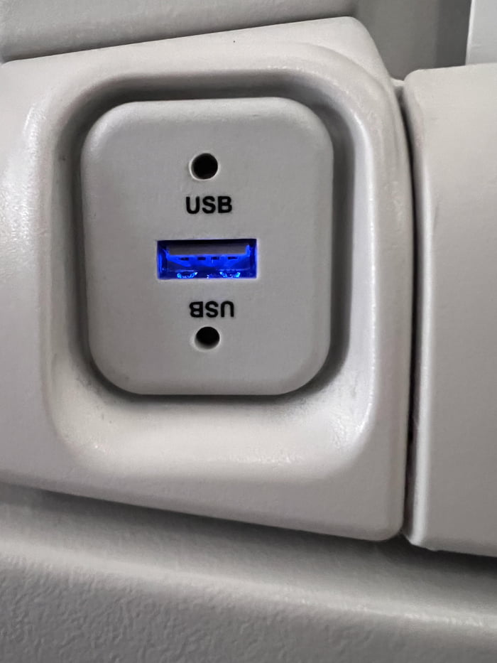 So nice that airplanes include the Australian spelling of USB - 9GAG