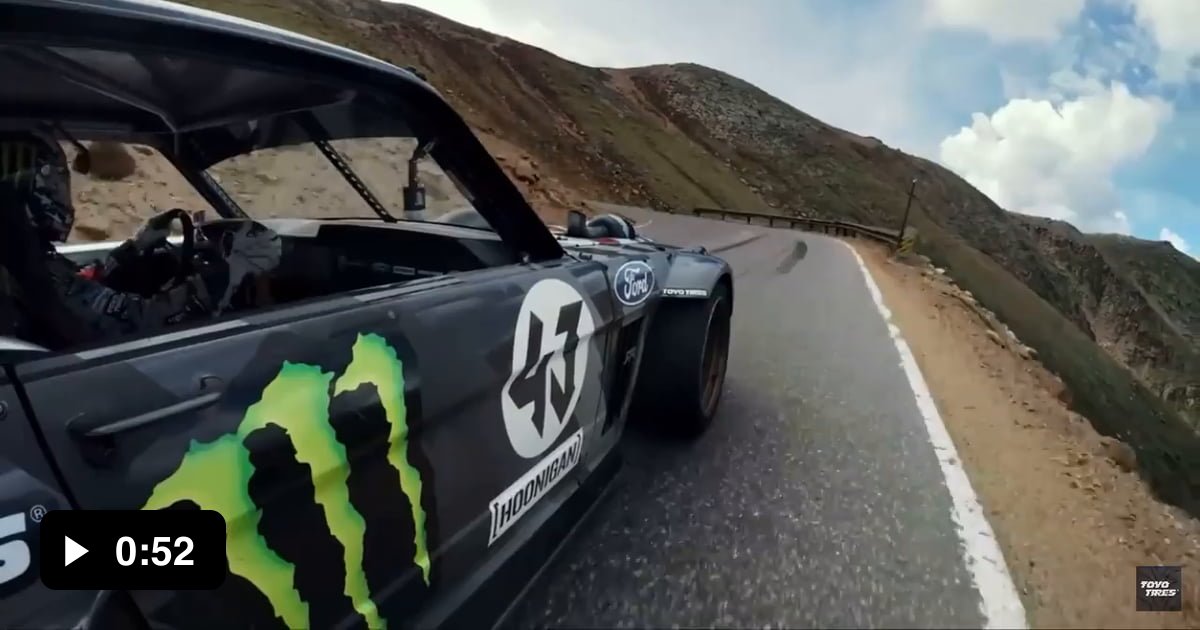 Ken Block ripping around Pikes Peak in his 1965 Mustang with over 1400 ...