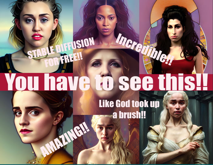 Stable diffusion celebrity portraits - 9GAG