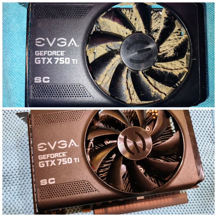 Before & After cleaning GTX 750ti graphics card - 9GAG