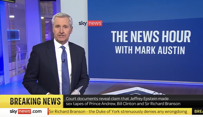 Epstein makes headlines on Sky News - 9GAG