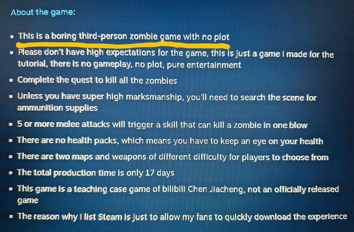 At least the dev is honest! - 9GAG