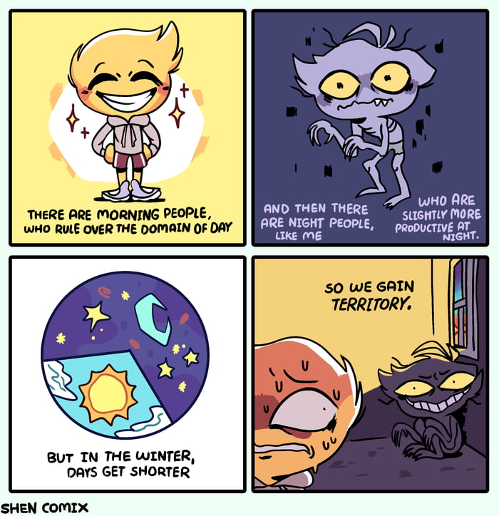 And then there who are are night people slightly more like me productive at night. Actually ...