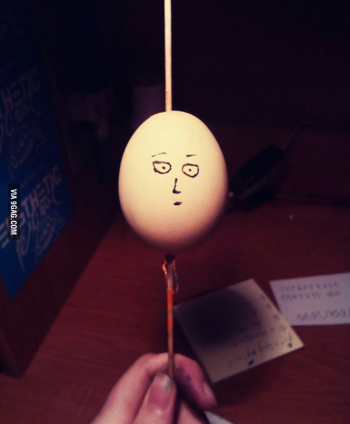 My first try Saitama egg. Happy Easter everyone! - 9GAG