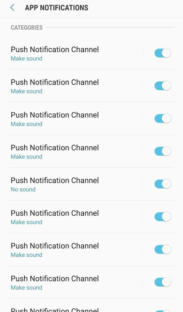 Mobile games that create dozens of different push notification channels ...