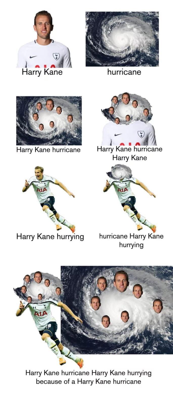 Hurrying Harry Kane hurricane - 9GAG