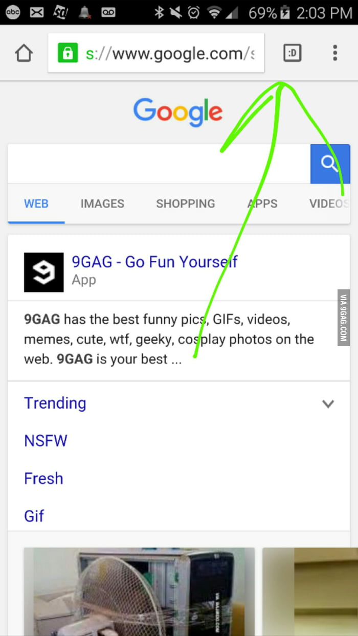 I've reached over 100 tabs on Google chrome and I get a happy face icon - 9GAG